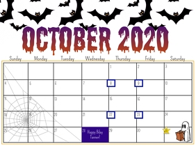 OCTOBER calendar Template | PosterMyWall