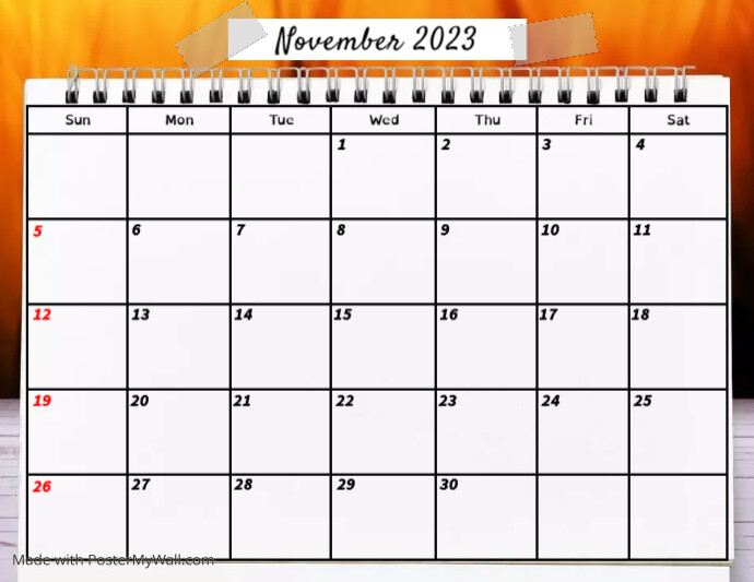 October 2023 calendar planner Template | PosterMyWall