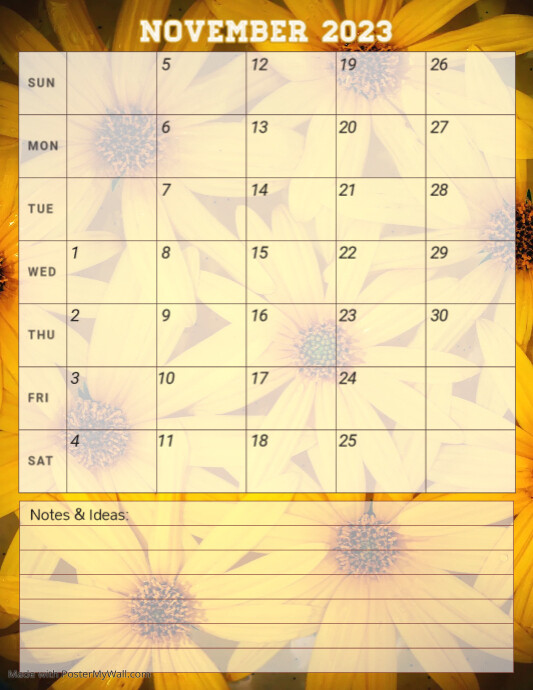 October 2023 Calendar Planner Template | PosterMyWall