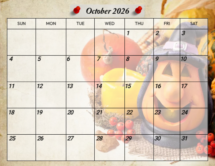 October 2024 calendar planner Template | PosterMyWall