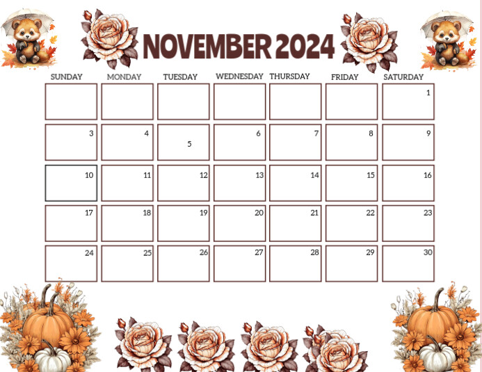 october 2024 template | PosterMyWall
