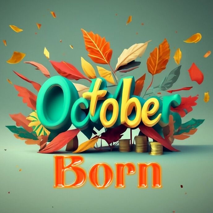 October birth Template | PosterMyWall