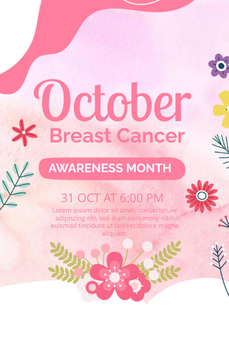 October Breast Cancer Poster Template | PosterMyWall