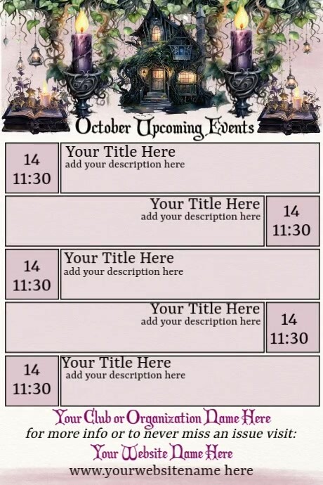October Calendar by Paula Template | PosterMyWall
