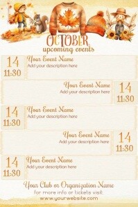 October Calendar by Paula Template | PosterMyWall