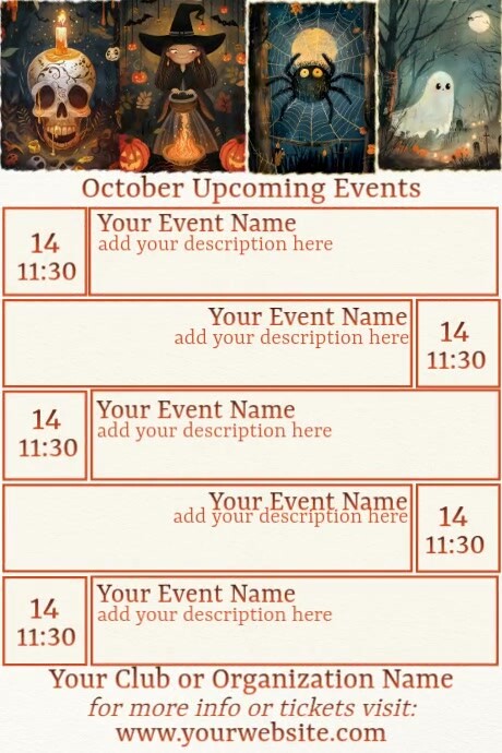 October Calendar by Paula Template | PosterMyWall