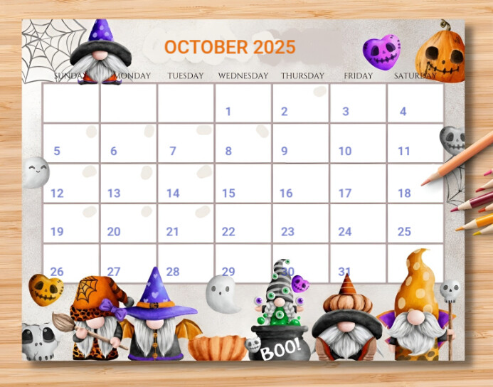 Plantilla de October calendar | PosterMyWall