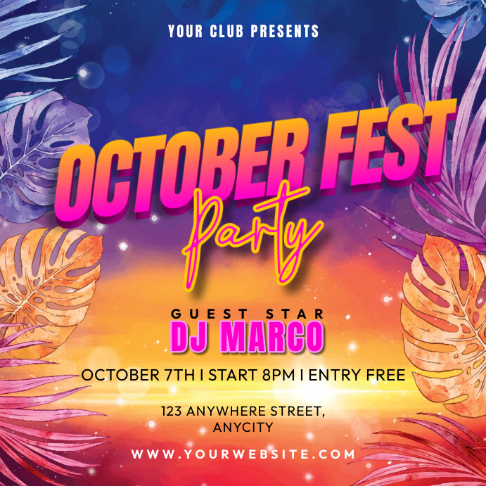 October Fest Party Template | PosterMyWall