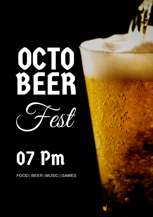 October Fest Poster Dark Brown Template | PosterMyWall