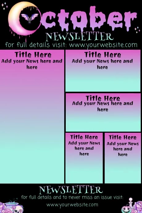 October Halloween Theme Artistic Newsletter Template | PosterMyWall