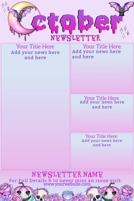 October Halloween Theme Artistic Newsletter | PosterMyWall