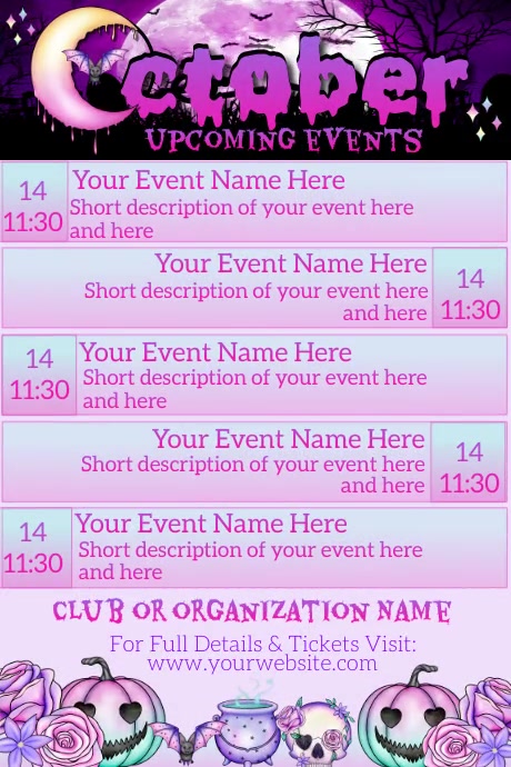 Copy of October Halloween Theme Video Upcoming Events | PosterMyWall