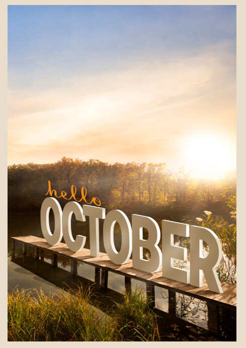 October natural landscape with river Template | PosterMyWall