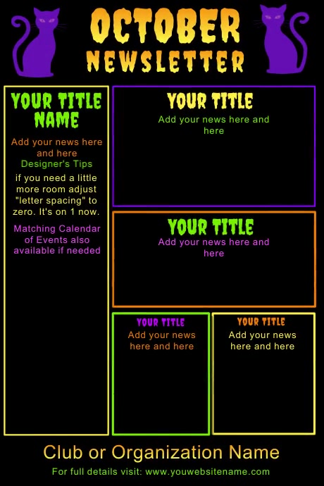 October Newsletter Halloween Theme Template | PosterMyWall