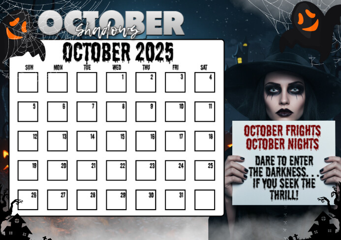 October Nights of Spooky Fun Template | PosterMyWall