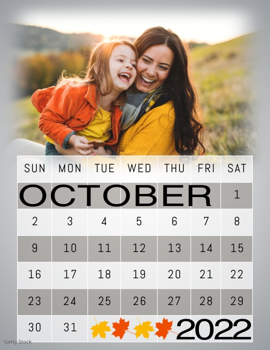 October Photo Calendar Flyer Template | PosterMyWall