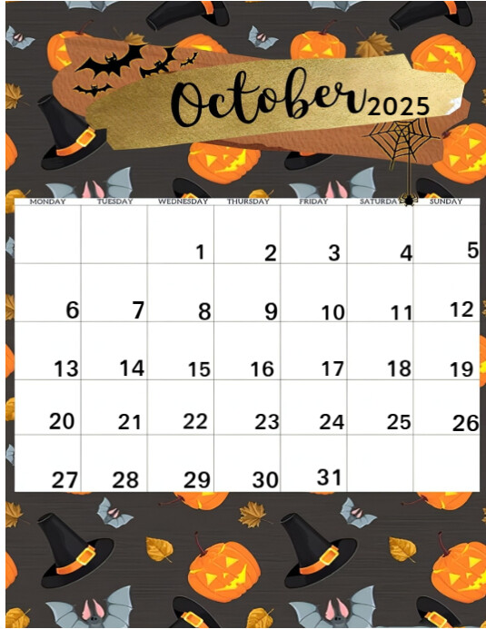 October upcoming events calander flyer Template | PosterMyWall