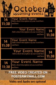 October Video Upcoming Events Calendar Template | PosterMyWall