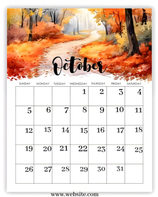 October upcoming events calendar schedule flyer Template | PosterMyWall