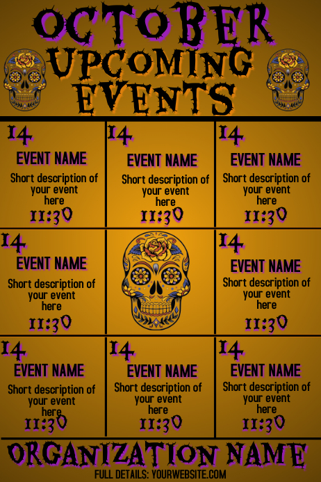 October Upcoming Events Template | PosterMyWall
