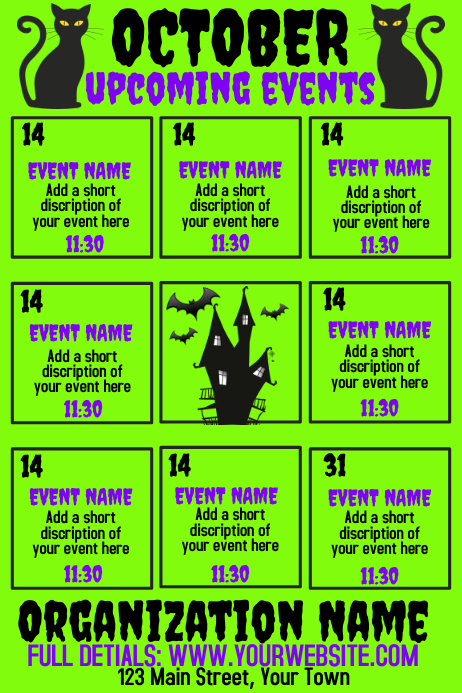 October Upcoming Events Template | PosterMyWall
