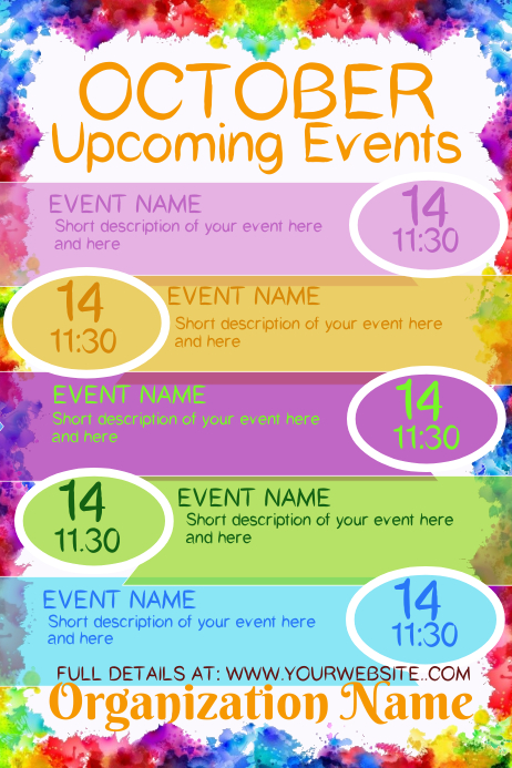 October Upcoming Events | PosterMyWall