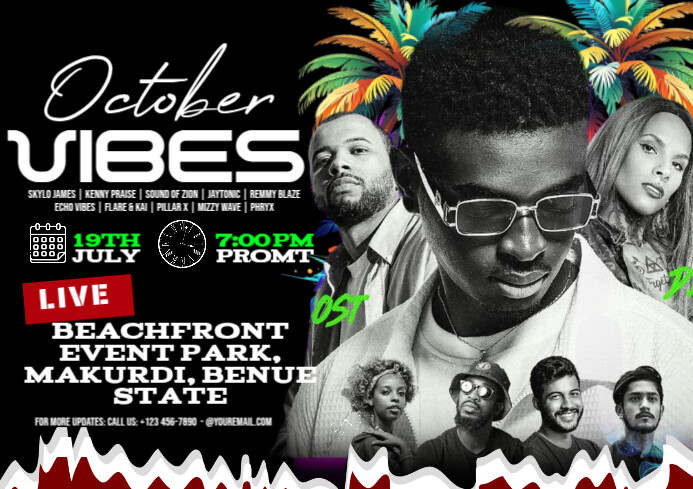 Copy of OCTOBER VIBES BEACH PARTY | PosterMyWall