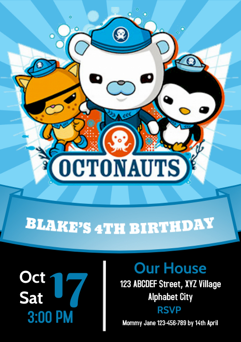 Octonauts Birthday Invitation Template | PosterMyWall