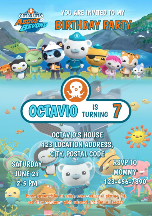 Octonauts Birthday Invitation Template design | PosterMyWall