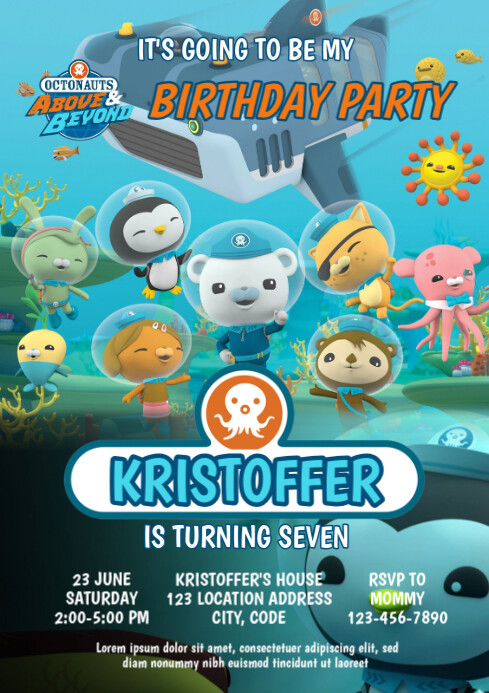 Copy of Octonauts Sea Birthday Invitation | PosterMyWall