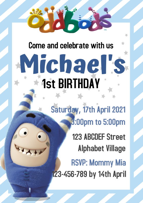 Oddbods Birthday Invitation Template | PosterMyWall