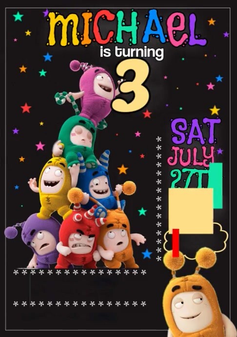 Oddbods Birthday Party Invitation Template | PosterMyWall