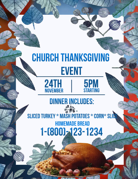of Church Thanksgiving Event Template | PosterMyWall