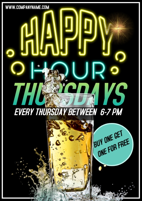 Copy of of flyer template happy hour (2) | PosterMyWall