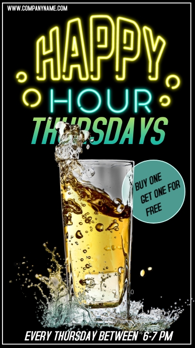 of flyer template happy hour (3) | PosterMyWall