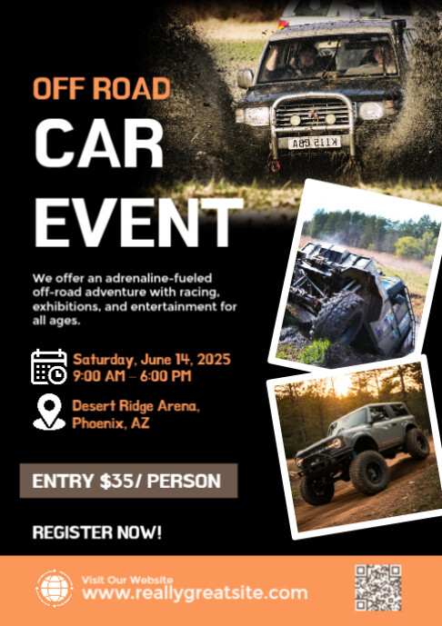 Off Road Car Event Poster Template – Adventure Racing & 4x4 Rally ...