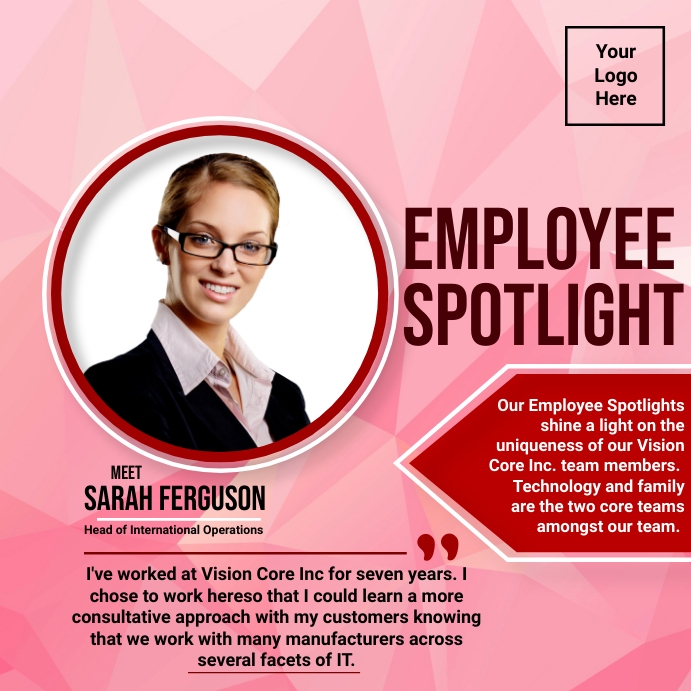 Office Employee Spotlight Template | PosterMyWall