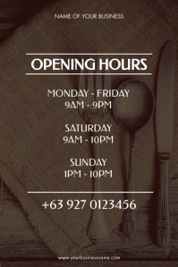 Business Opening Hours Poster Template | PosterMyWall