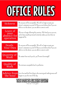 Office Rules Funny Signage Sign Template | PosterMyWall