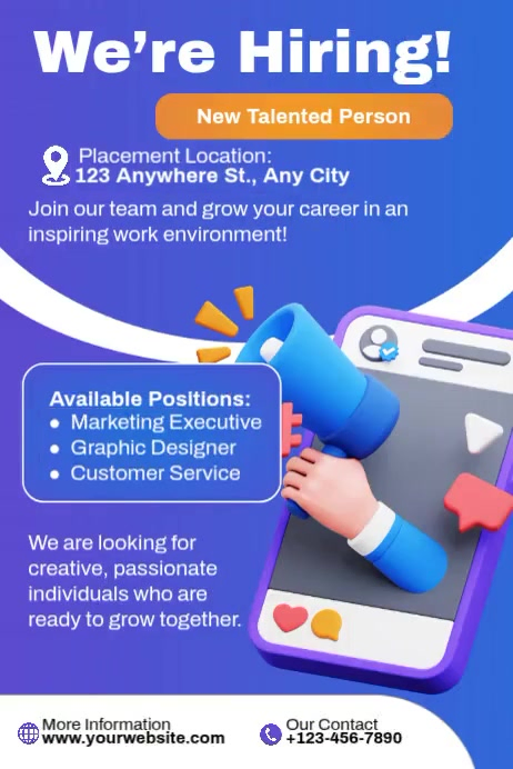 Office Work Hiring Template | PosterMyWall