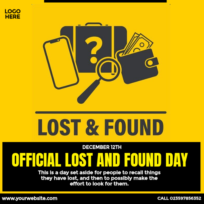 Official Lost and Found Day Template | PosterMyWall