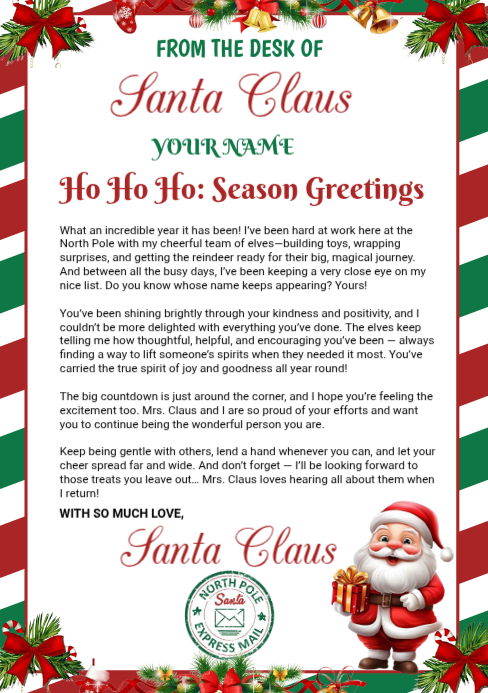 Official Santa Letter Template | PosterMyWall
