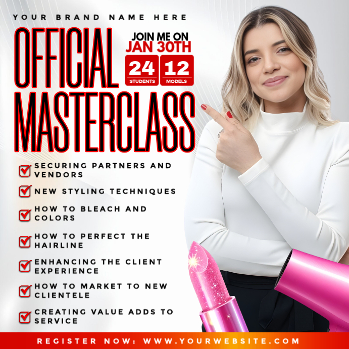 Official Styling Masterclass Training Template | PosterMyWall