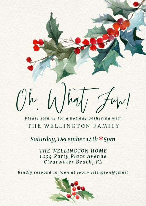 Oh, What Fun! Holiday Gathering Template | PosterMyWall