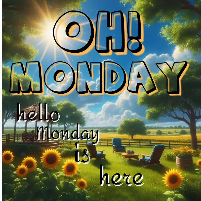 Copy of oh ! Monday hello Monday is here | PosterMyWall