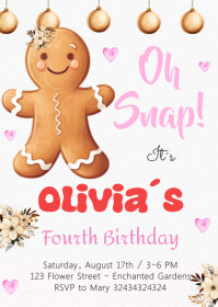 Gingerbread Birthday Invitation Template | PosterMyWall