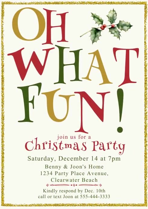 Plantilla de Oh What Fun! House Party Invitation | PosterMyWall