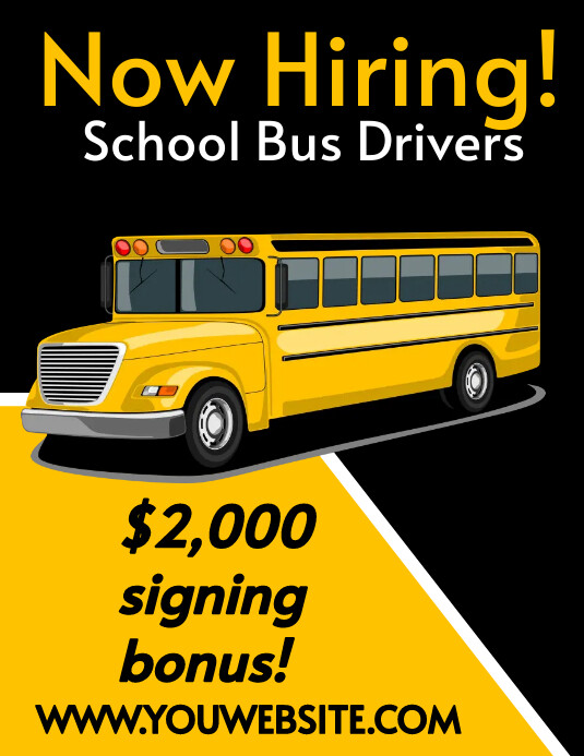 Copy of School bus driver hiring flyer | PosterMyWall