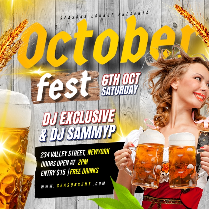 Oktober fest instagram party flyer Template | PosterMyWall