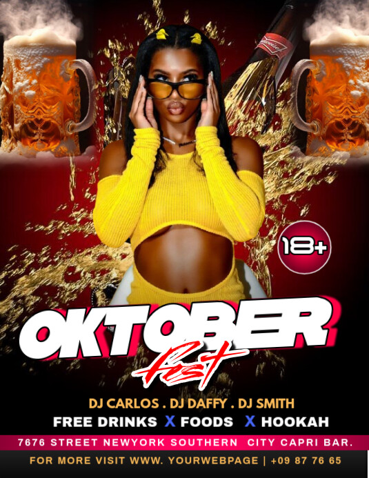 oktober fest posters, bar flyers Template | PosterMyWall